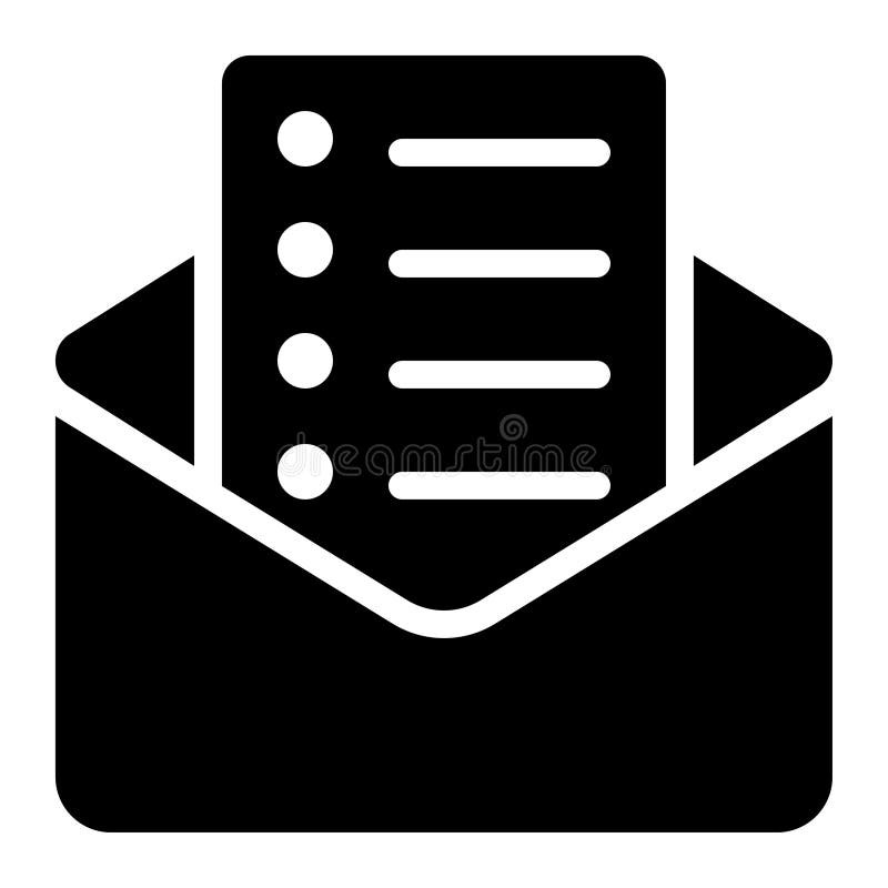 Email List, Mailing List Glyph Solid Icon Stock Illustration ...