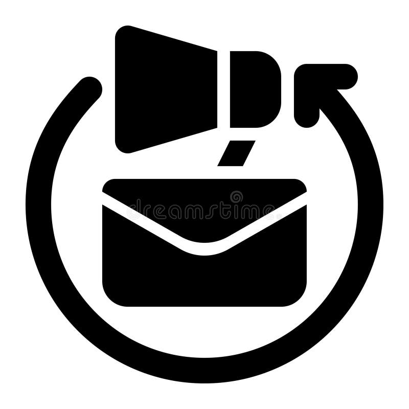 Email Automation, Marketing Process Glyph Solid Icon Stock Image ...