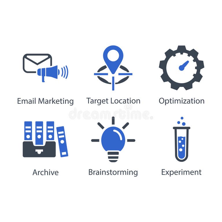 Email Marketing, Target Location, Optimization, Archive, Brainstorming ...