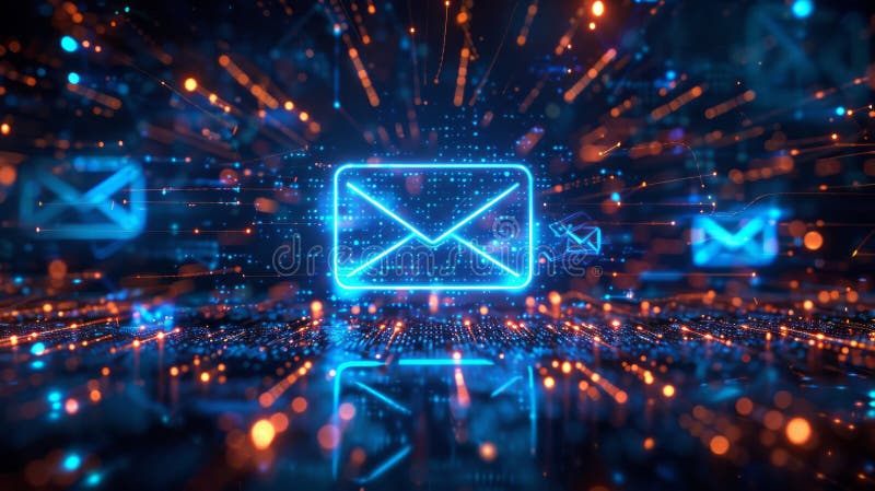 Email Marketing Technology. the Composition Includes the Symbol of an ...
