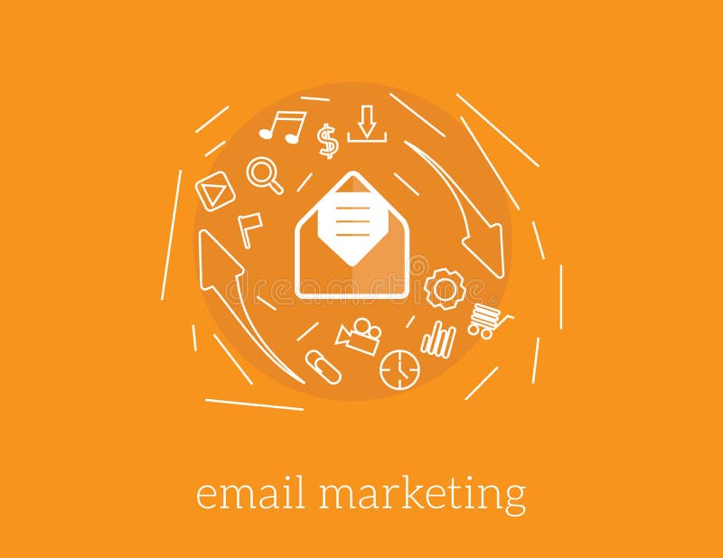 Email Marketing Vector Concept Illustration Stock Vector - Illustration ...