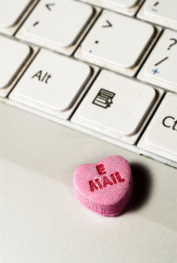 Email me candy editorial image. Image of emailing, heartshaped - 4125585
