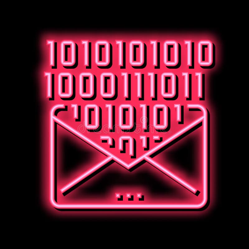 Email Message with Binary Code Color Icon Vector Illustration Stock ...