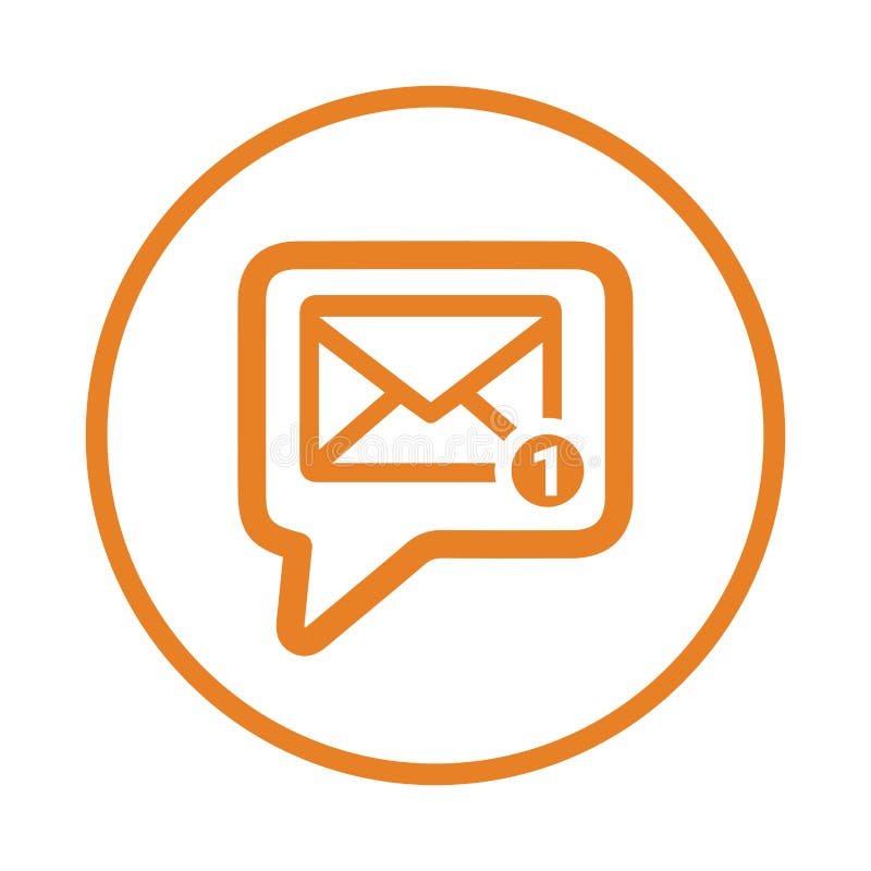 Email, Message, Communication, Chat Icon. Orange Vector Sketch Stock ...