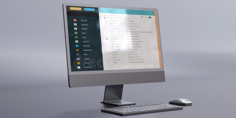 Email Message Communication. Client Mail List on Computer Desktop ...