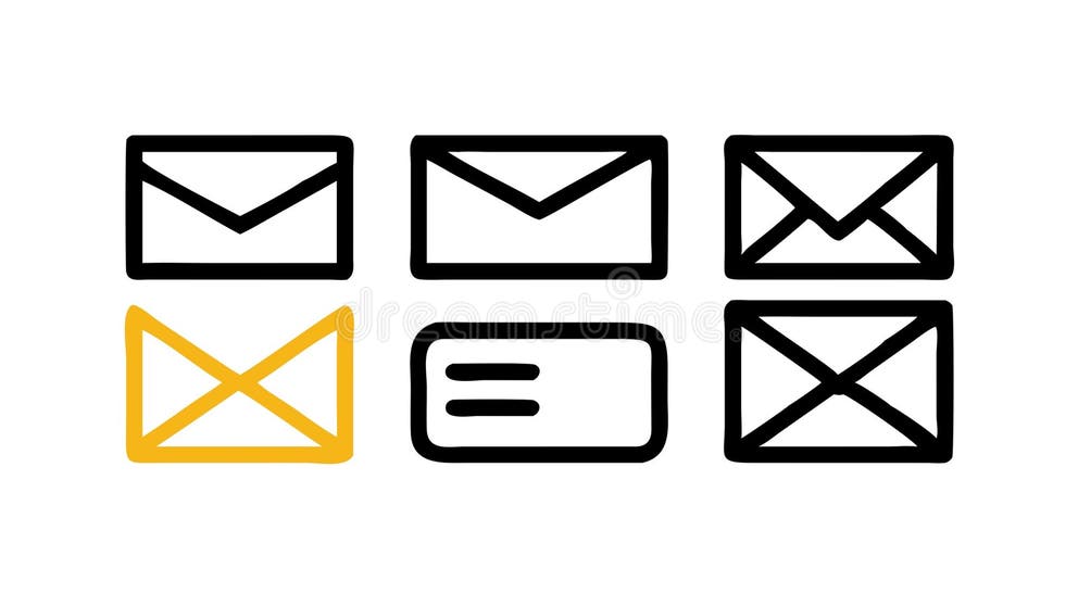 Email and Message Communication Vector Icons Set, Vector Design ...