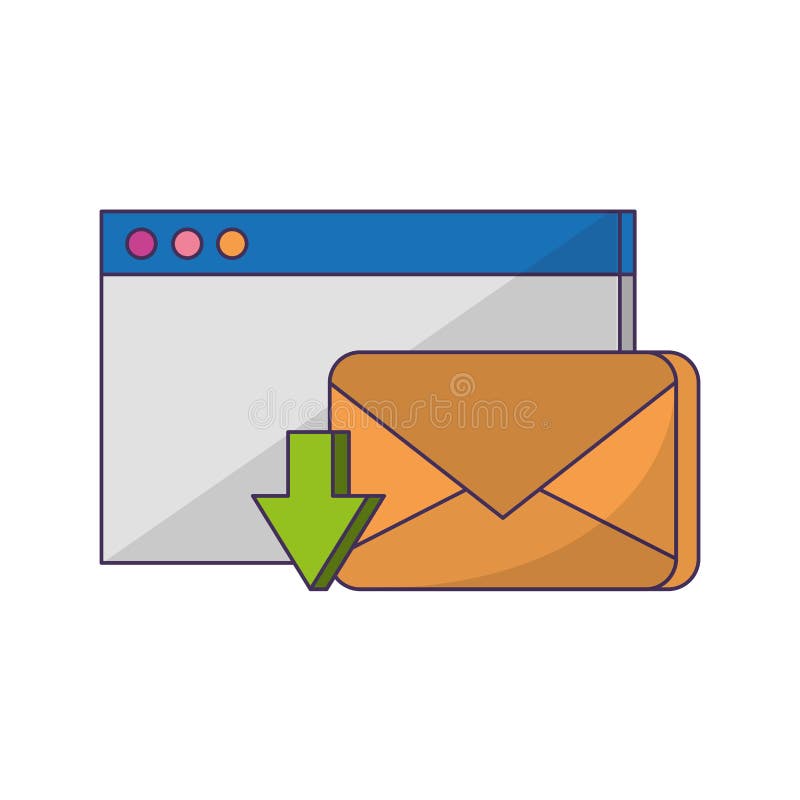 Email Message Digital Card Cartoon Stock Vector - Illustration of ...