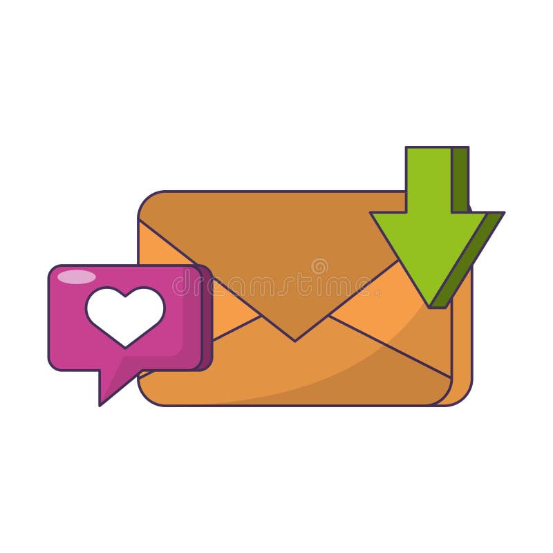 Email Message Digital Card Cartoon Stock Vector - Illustration of ...