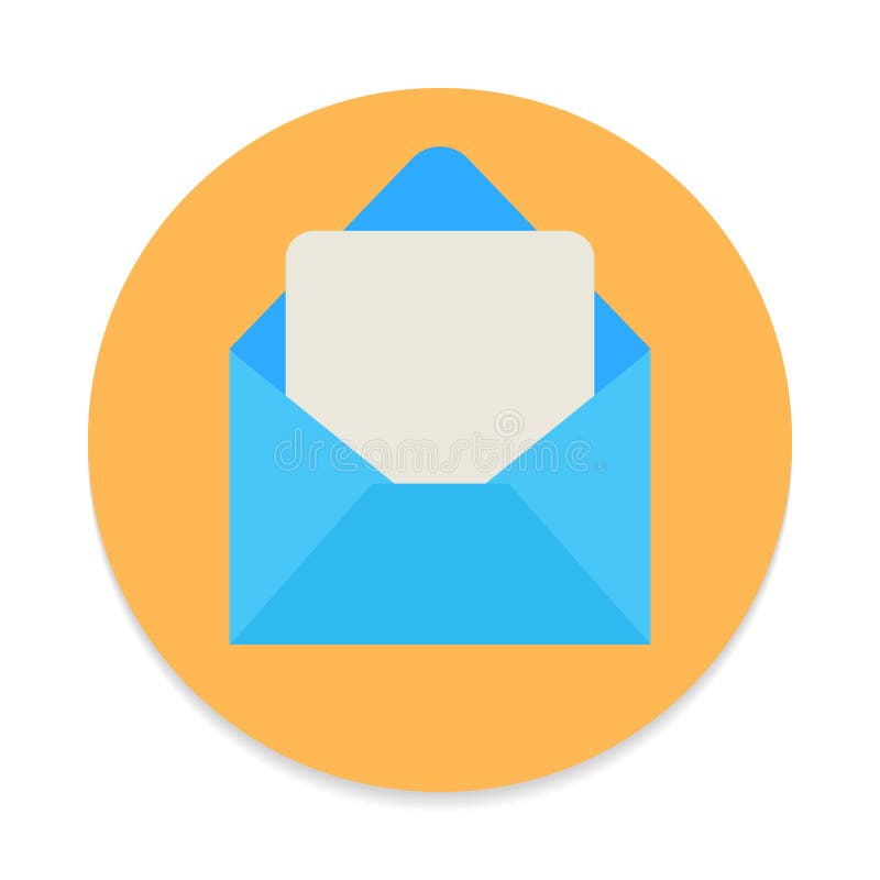 Email, Message Flat Icon. Round Colorful Button, Circular Vector Sign ...