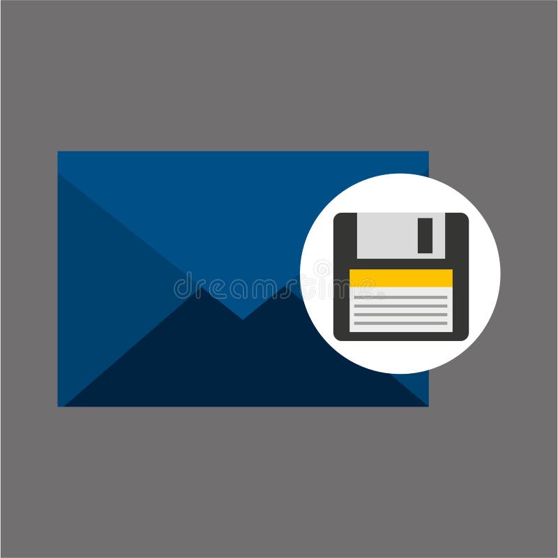 Email Message Floppy Backup Icon Stock Vector - Illustration of label ...