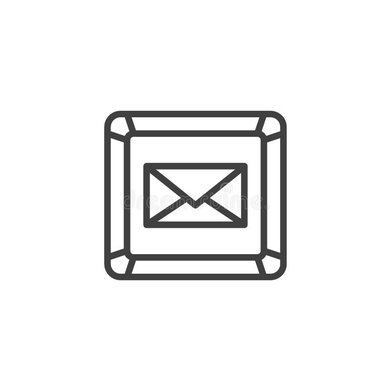 Email, Message Line Icon, Outline Vector Sign, Linear Style Pictogram ...