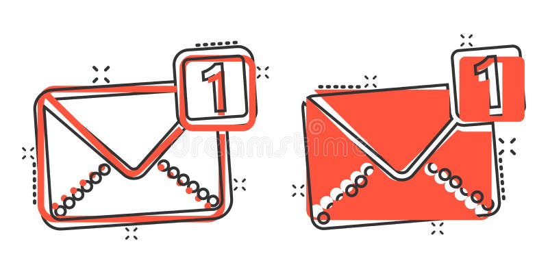 Email Message Icon in Comic Style. Mail Document Cartoon Vector ...