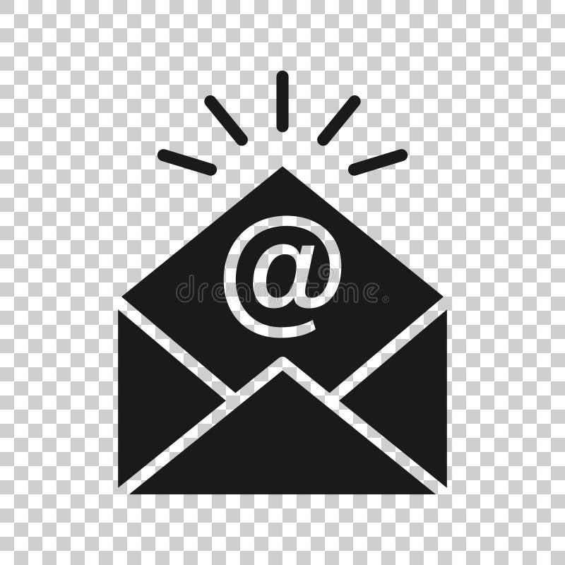 Email Message Icon in Flat Style. Mail Document Vector Illustration on ...