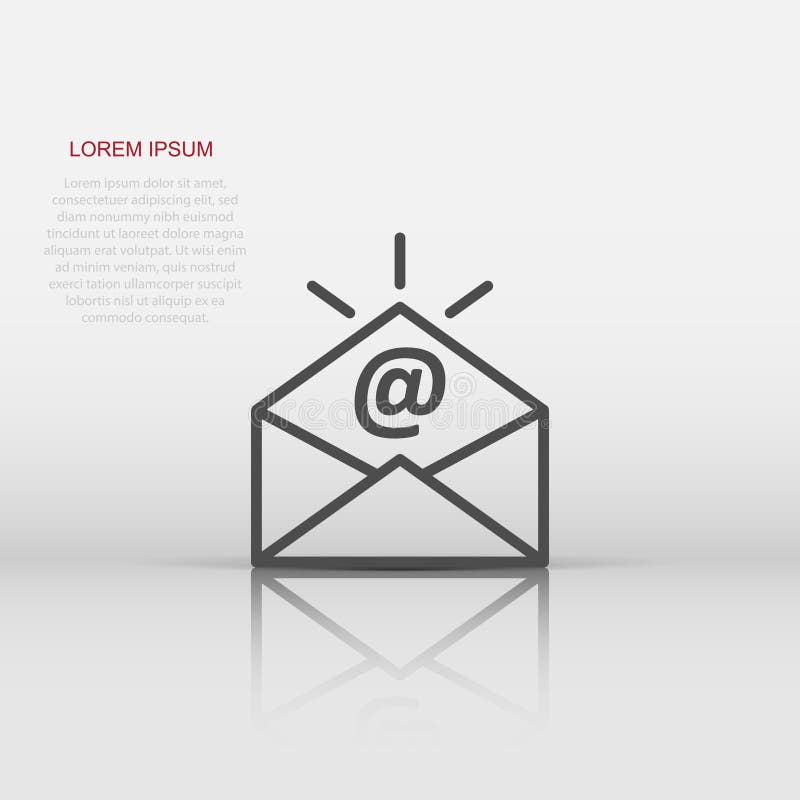 Email Message Icon in Flat Style. Mail Document Vector Illustration on ...
