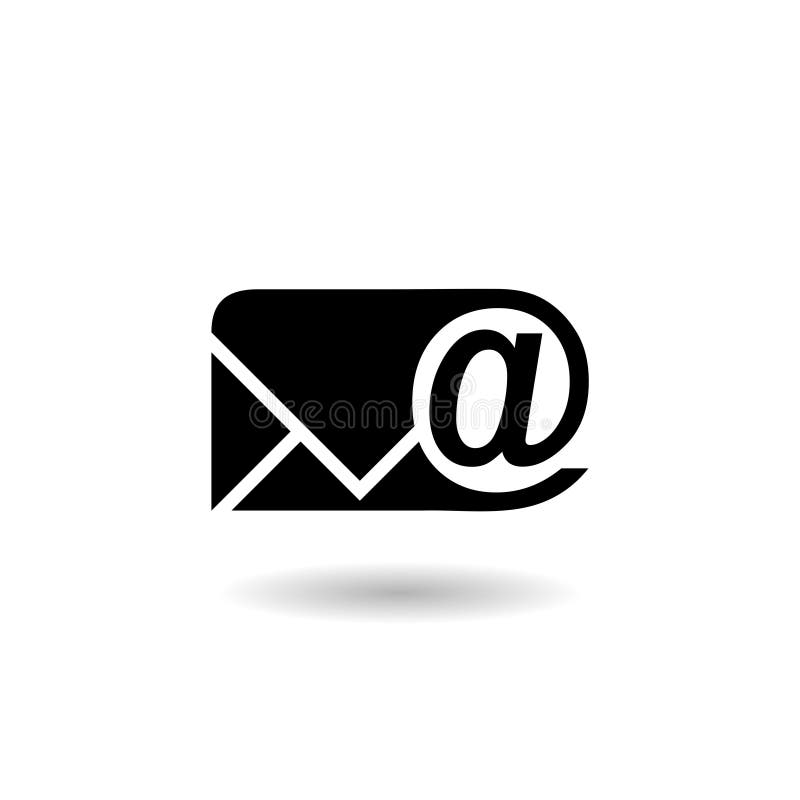 Email Message Icon Logo with Shadow Stock Vector - Illustration of icon ...