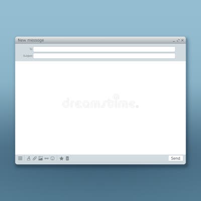 Email Message Interface with Send Form Vector Template Stock Vector ...