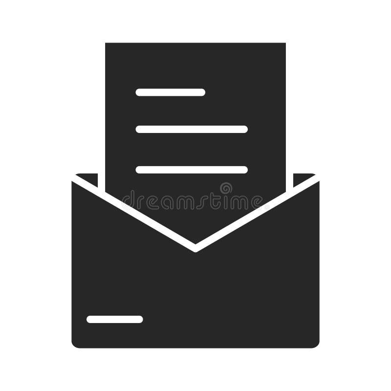 Email Message Letter Envelope Courier Silhouette Style Icon Stock ...