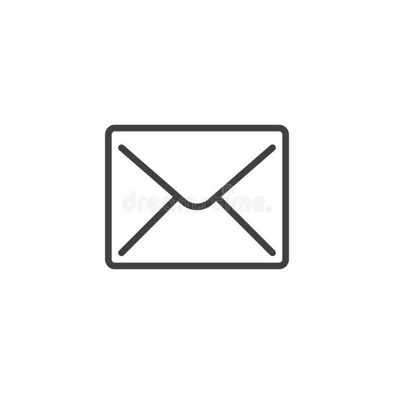 Email, Message Line Icon, Outline Vector Sign, Linear Style Pictogram ...