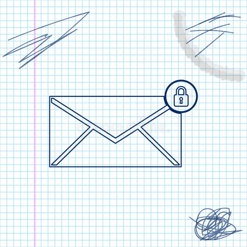 Mail Box Line Sketch Icon Isolated on White Background. Mailbox Icon ...