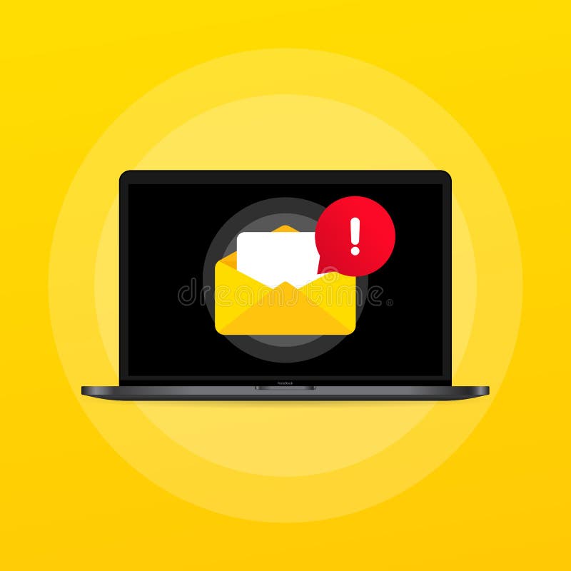 Notification with Newsletter Written on Tablet Screen Stock Vector ...