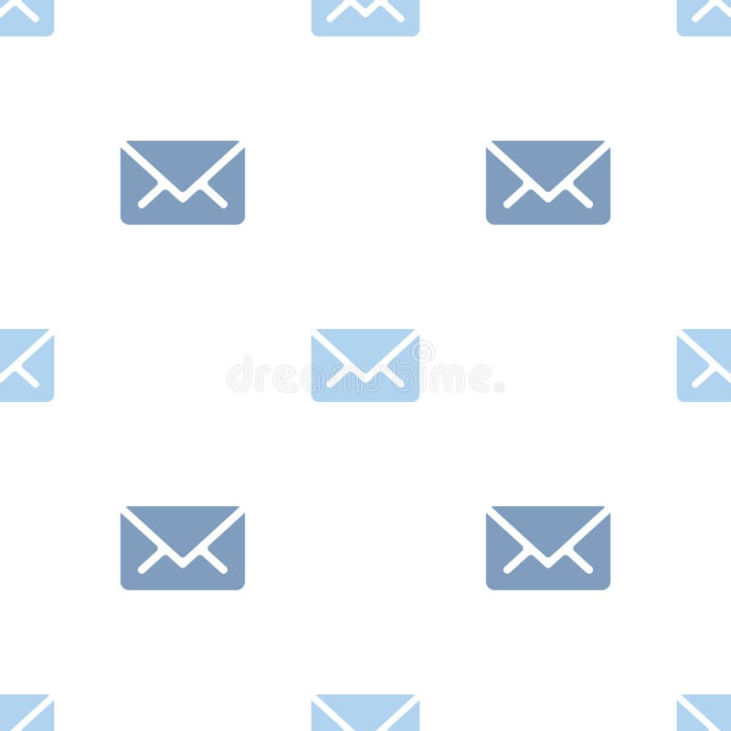 Email Message Seamless Blue Pattern on White Background Mail Letter ...