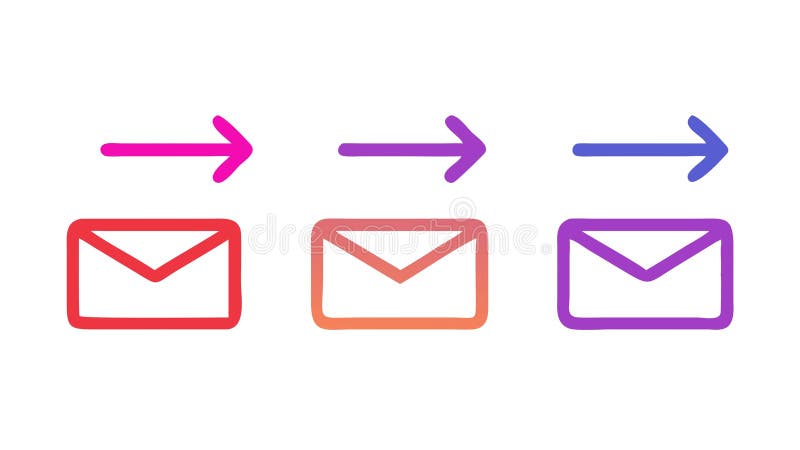 Email Message Sending and Receiving Arrows Vector Icons, Vector Design ...