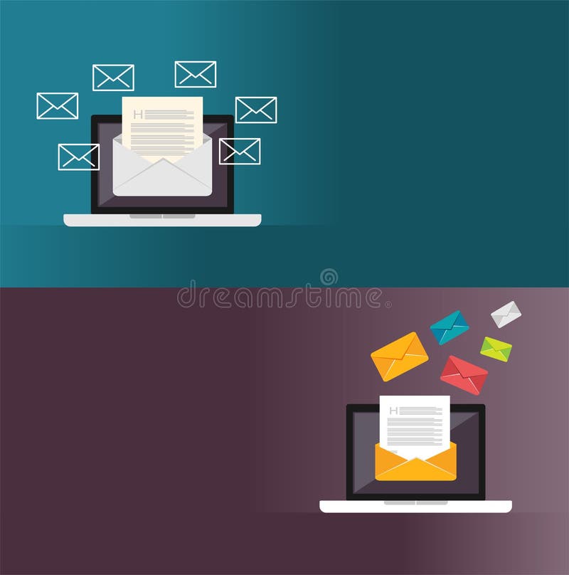 Email Messages. Email Marketing Stock Vector - Illustration of internet ...