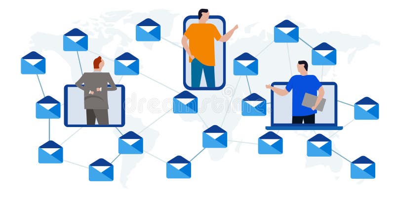 Email Messaging E-mail Communication People Sending Receiving Envelope ...