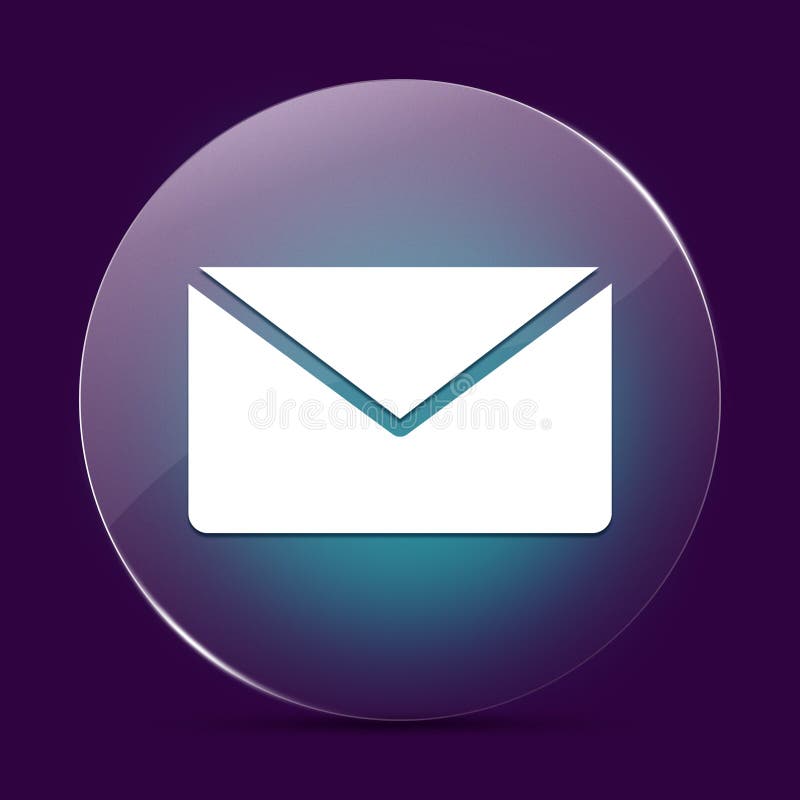 Email Moonlight Glass Round Button Abstract on a Dark Purple Background ...
