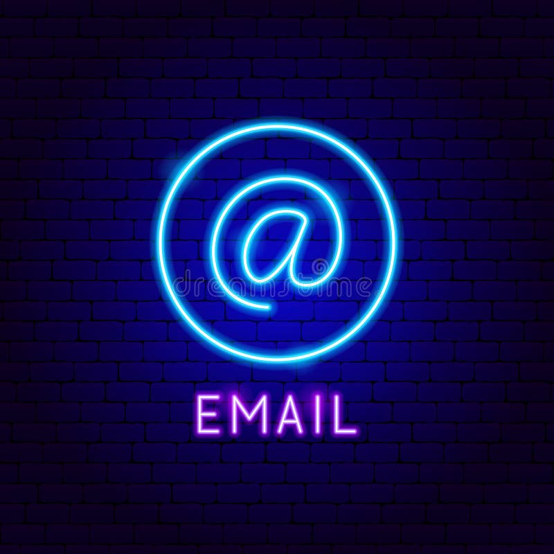 New Email Neon Sign. PC Monitor with New Message Neon Banner on Dark ...