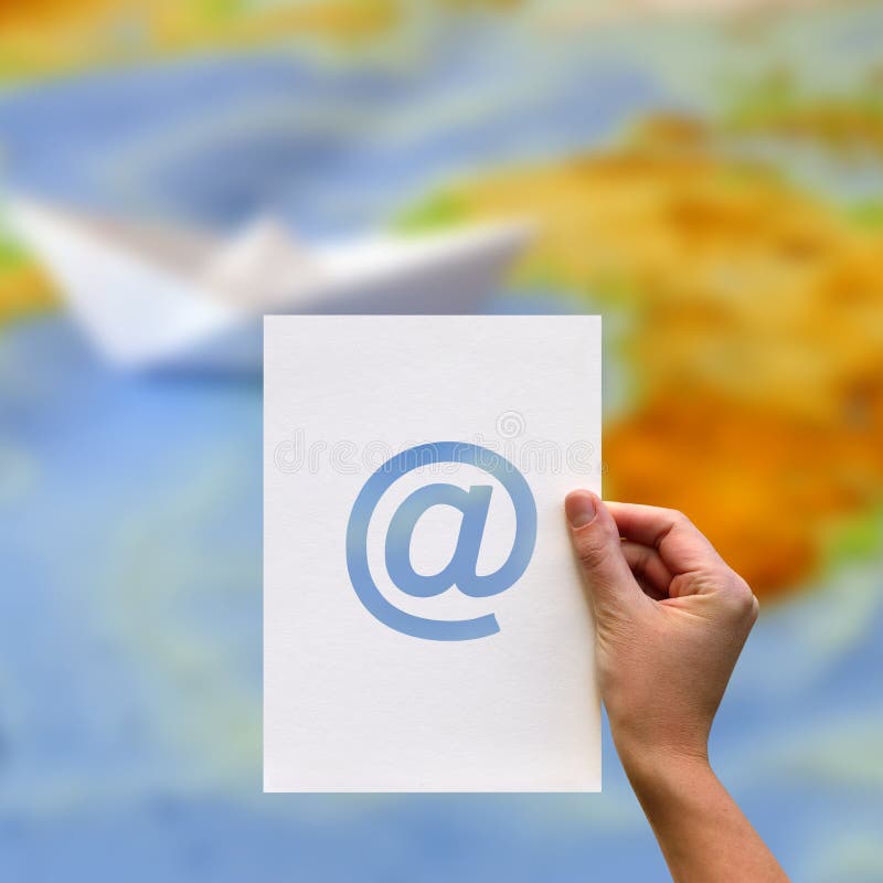 Email Network Communication Perforated Paper at Sign Stock Photo ...