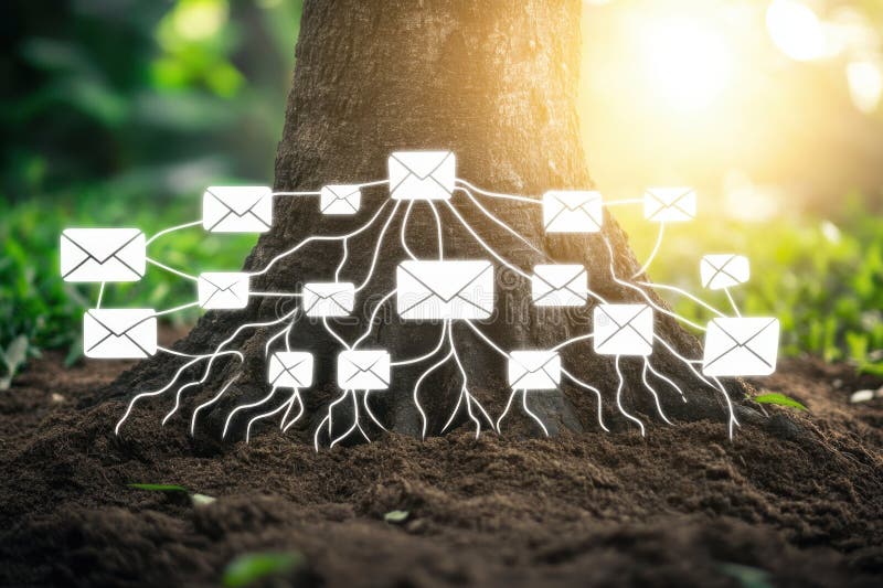 Email Network Tree Concept in Nature Symbolizing Communication Growth ...
