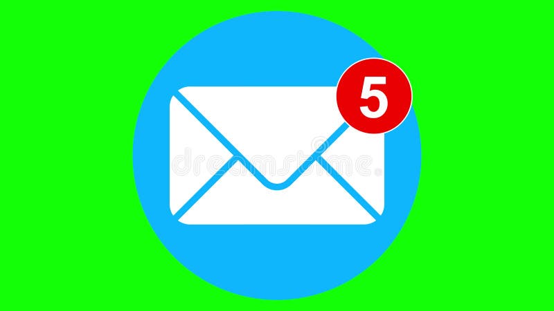 Email Notification Alert on Green Screen Animation Stock Video - Video ...