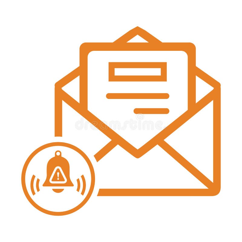 Email, Notification, Alert Icon. Orange Vector Sketch. Stock Vector ...