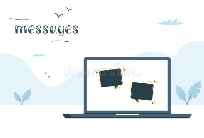 Email Notification Concept. Messages on the Laptop Screen Stock ...
