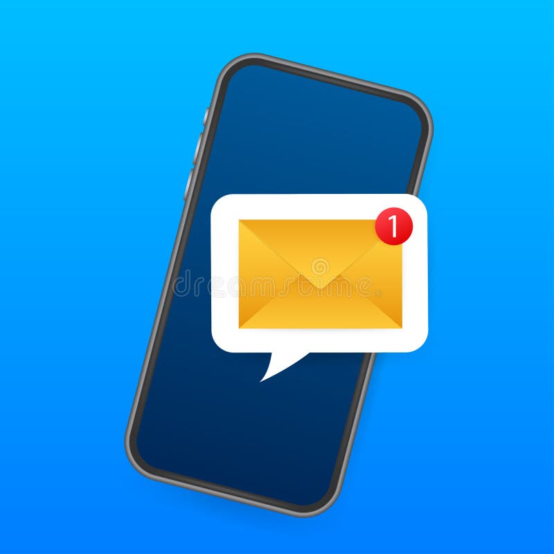 Email Notification Concept. New Email on the Smart Phone Screen Stock ...