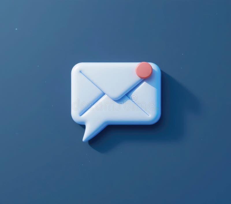 Email Notification Icon Showing New Message with Speech Bubble Design ...