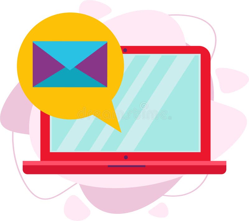 Email Notification on the Laptop Screen Concept. Stock Vector ...