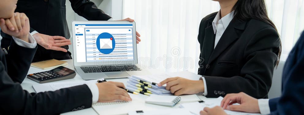 Email Notification Message Showing on Computer Screen Brisk Stock Photo ...