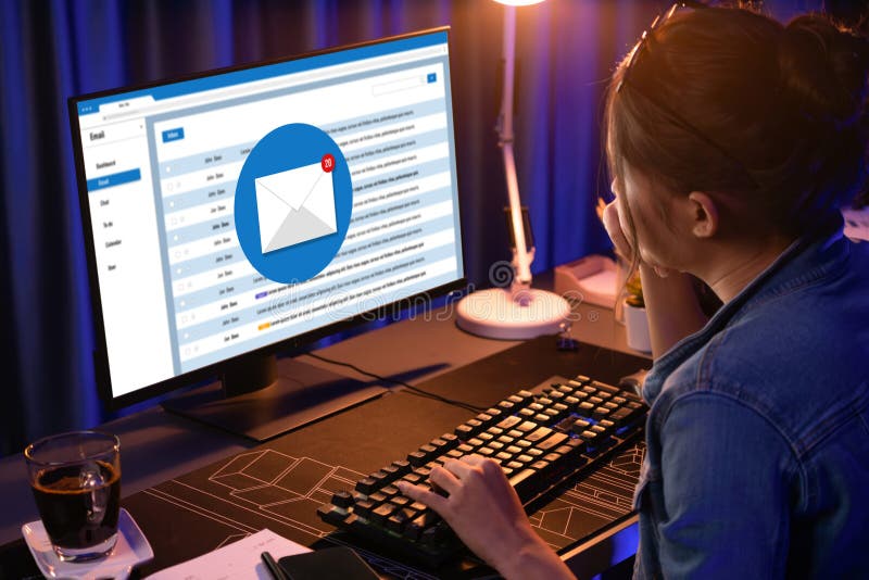 Email Notification Message Showing on Computer Screen Brisk Stock Photo ...