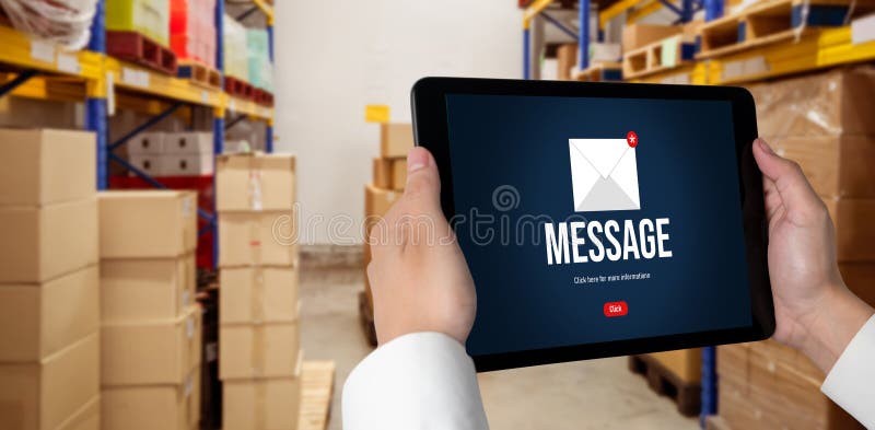 Email Notification Message Showing on Computer Screen Snugly Stock ...