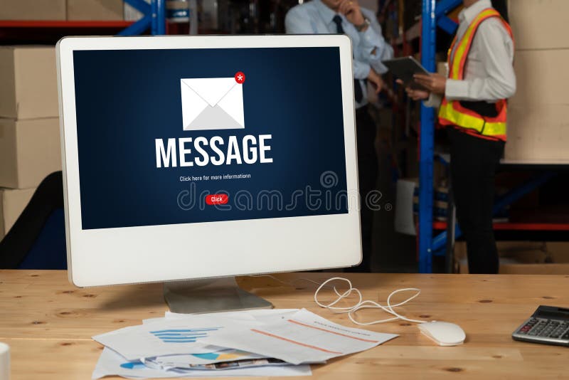 Email Notification Message Showing on Computer Screen Snugly Stock ...