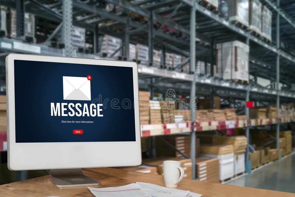 Email Notification Message Showing on Computer Screen Snugly Stock ...