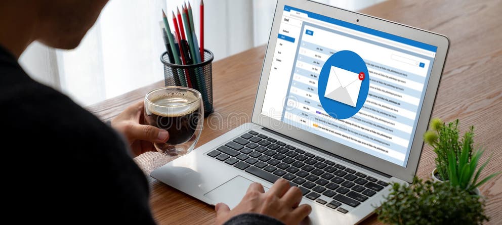 Email Notification Message Showing on Computer Screen Snugly Stock ...