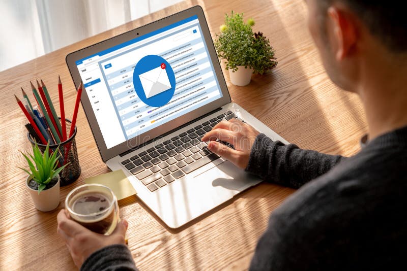 Email Notification Message Showing on Computer Screen Snugly Stock ...