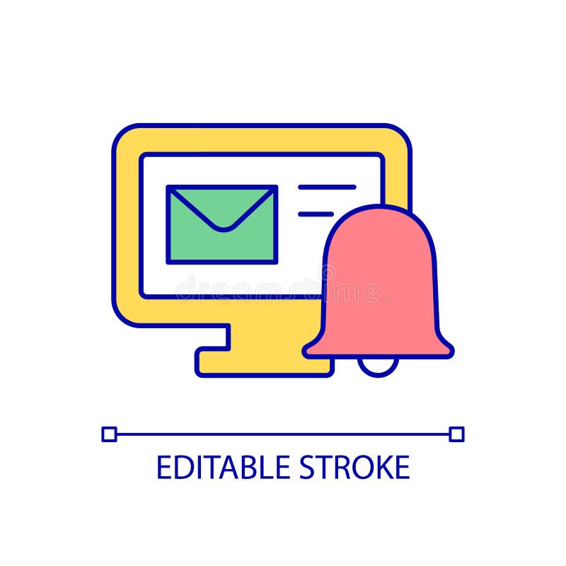 Email Notification RGB Color Icon Stock Vector - Illustration of color ...