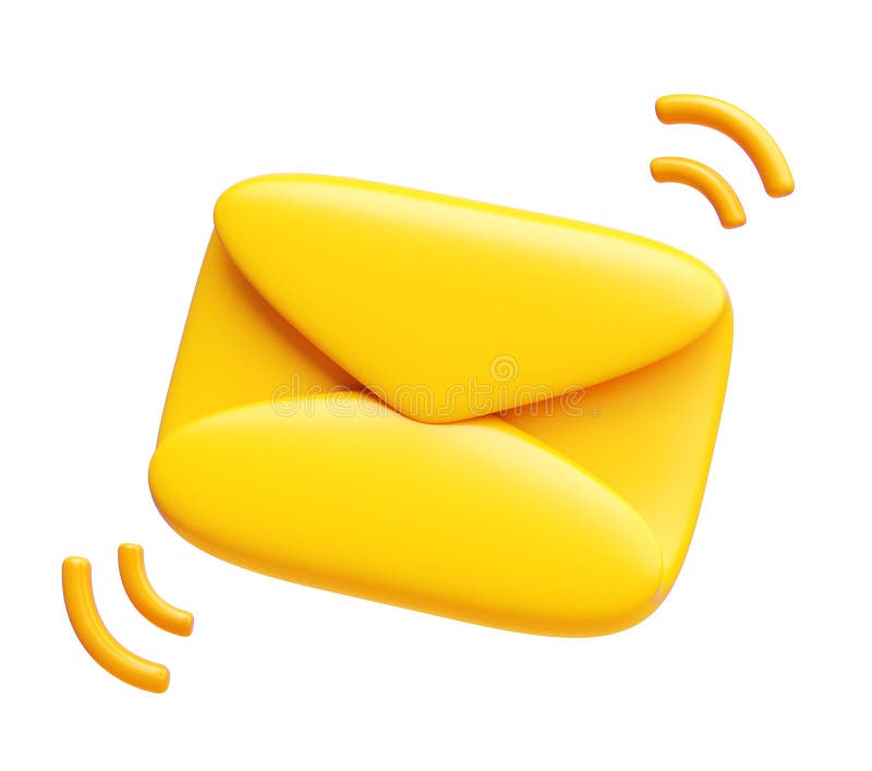 Email Notification with Sound Waves Icon 3d Illustration Stock ...
