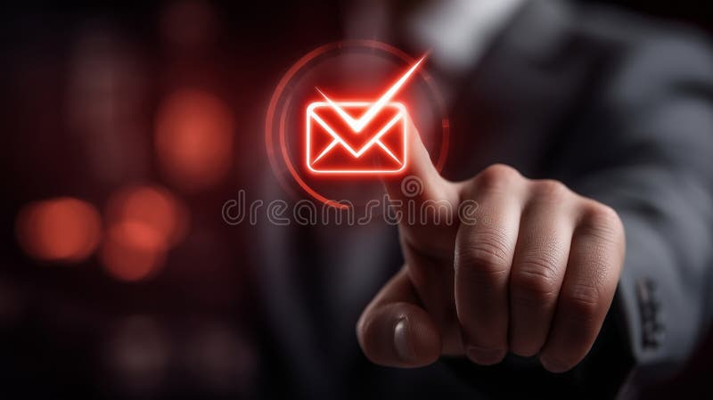 Email Notification Touchscreen Interaction Stock Illustration ...