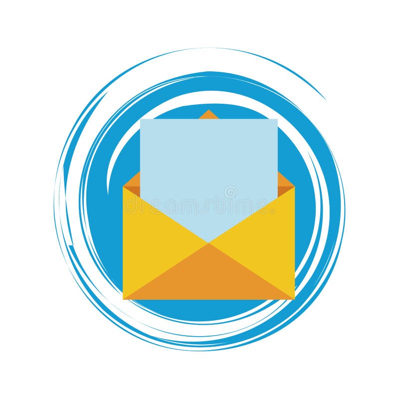 Email Open Envelope Paper Sticker with Shadow. Vector Isolated Label ...