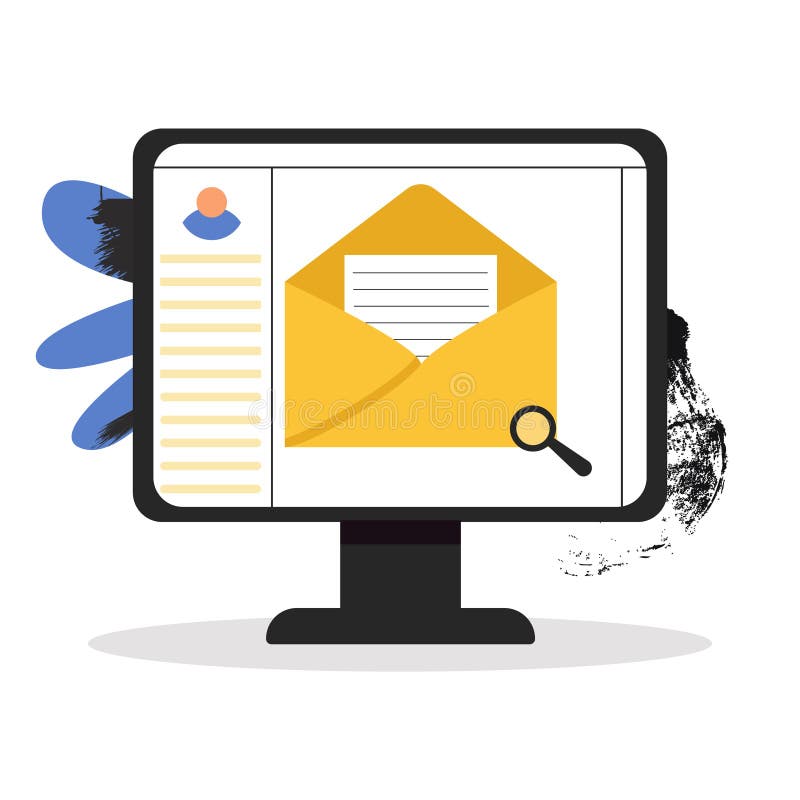 An Email Opened on a Computer Monitor, an Email Stock Vector ...